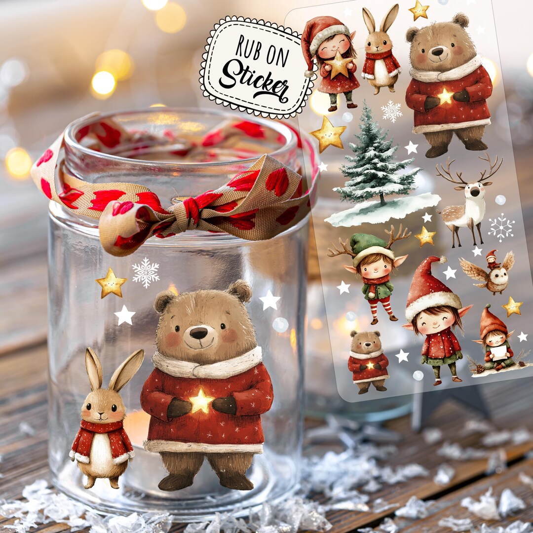 Rub Ons Rubon Rubons Sticker Christmas Christmas Stickers Christmas ...