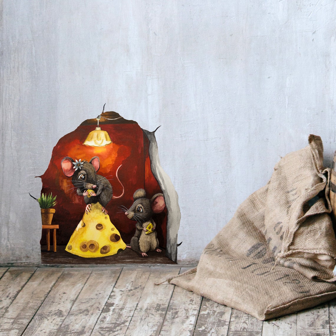 Mice door wall decal wall sticker mouse door mouse door | Etsy