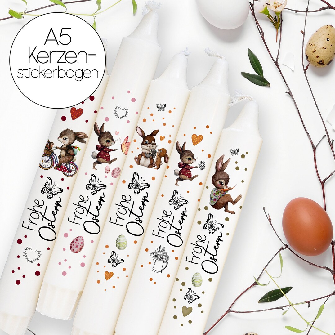 Candle Stickers, Candle Tattoos, Tattoo Foil, Rabbit, Bunny, Easter ...