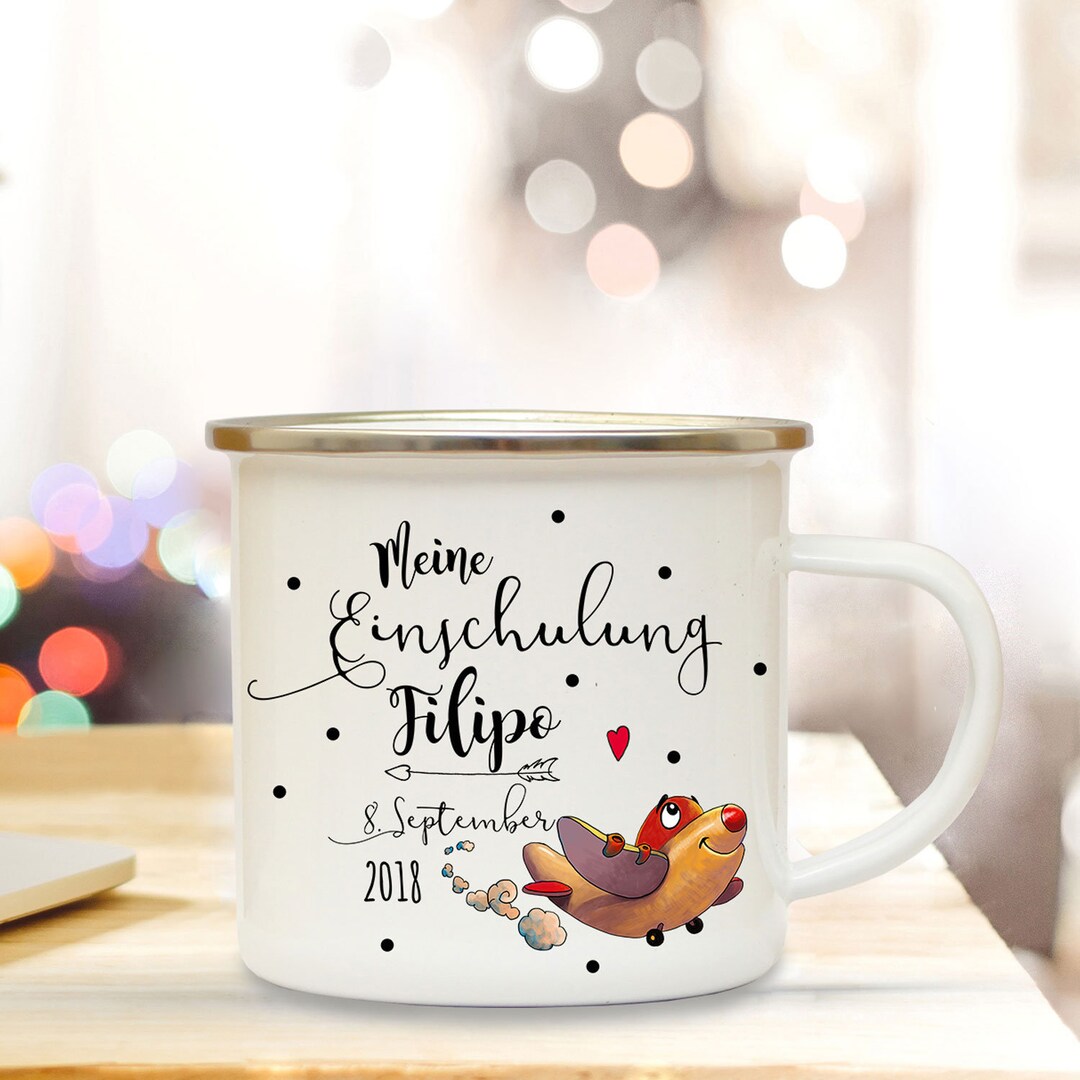 Enamel Mug School Enrollment Airplane Mug Desired Name Eb193 - Etsy UK