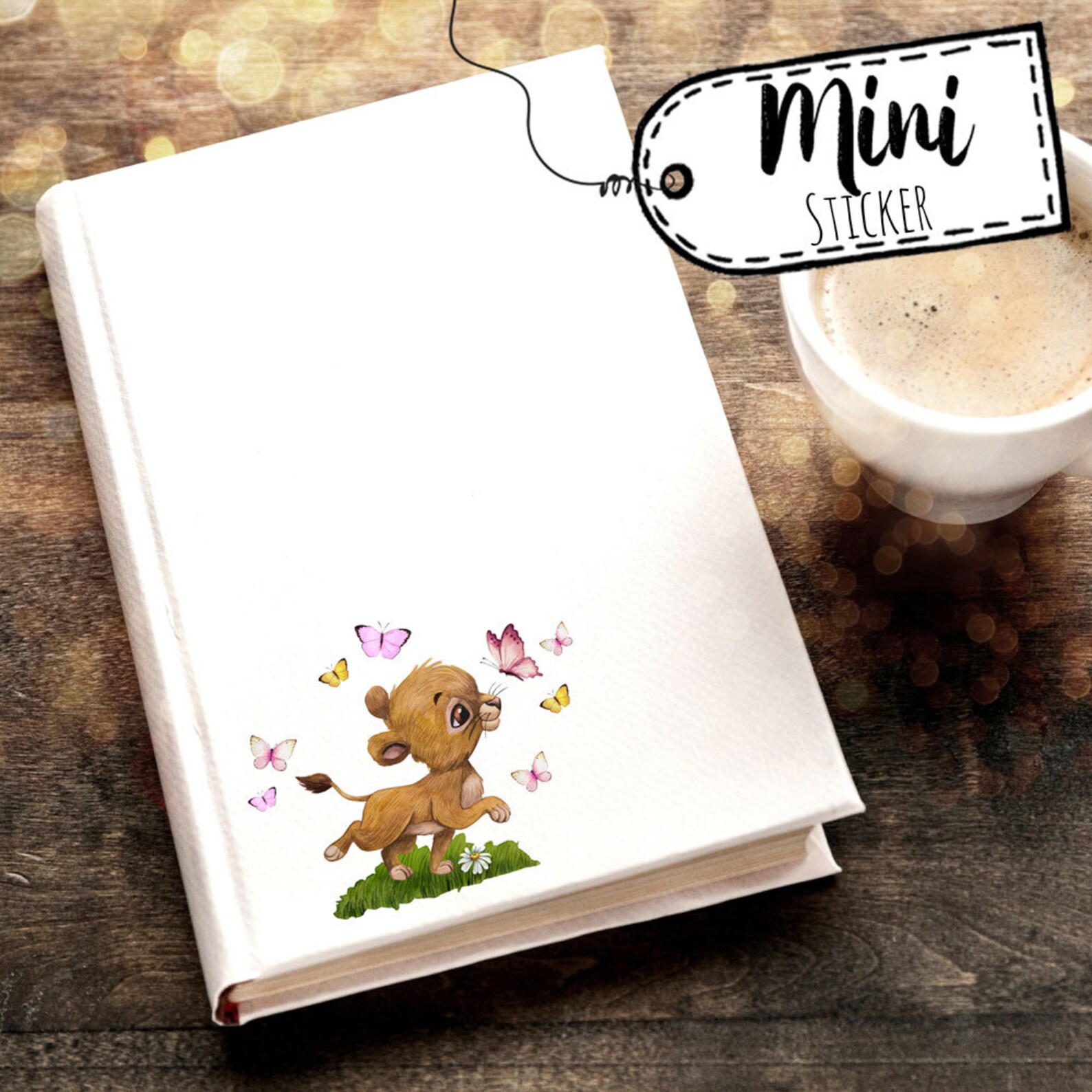 Mini Sticker Aufkleber Löwe Löwenbaby Mädchen Schmetterlinge ...