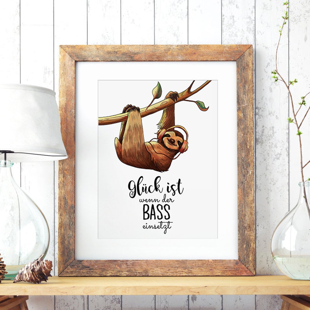 A3 Print Illustration Poster Sloth Happiness P65 - Etsy