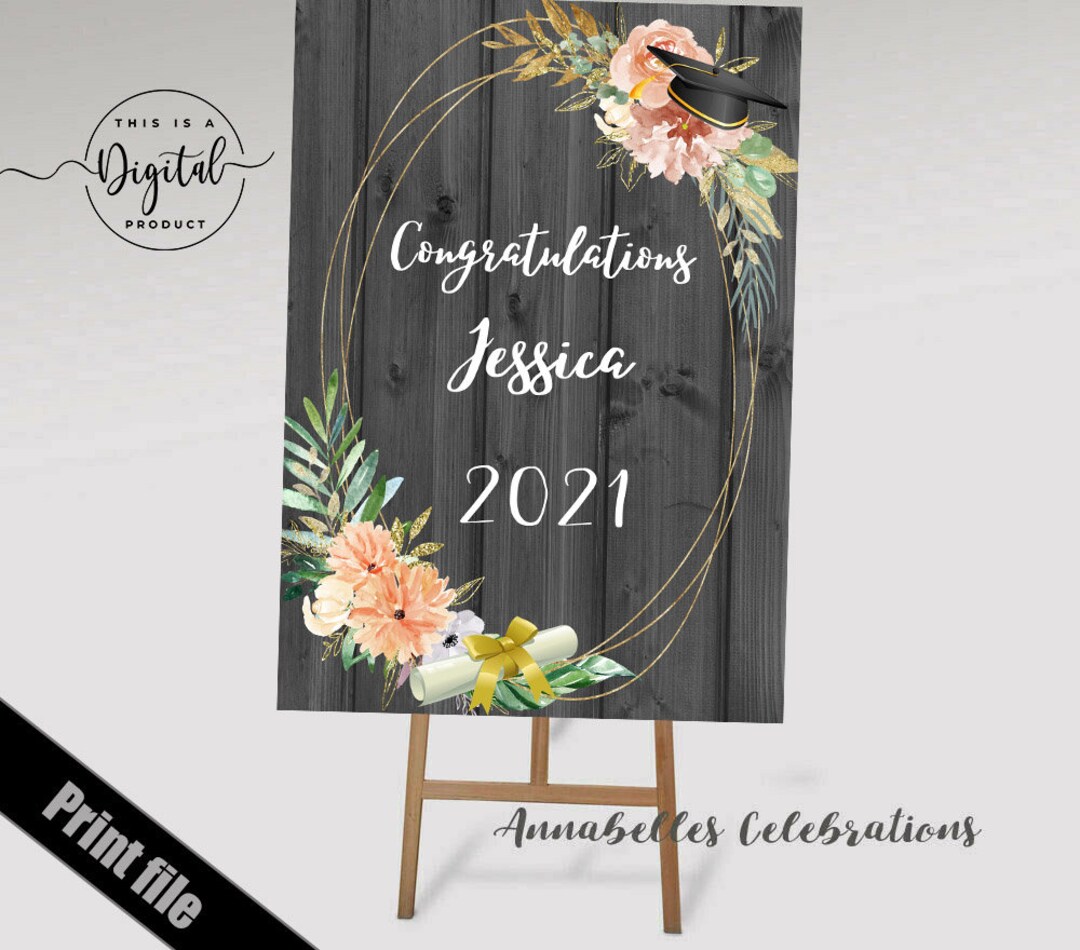 Printable Custom Graduation Sign Graduate School University - Etsy