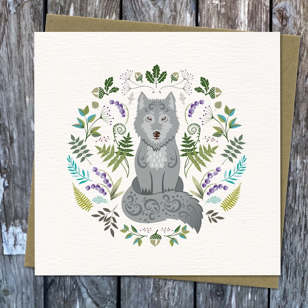 Wolf Card - Etsy