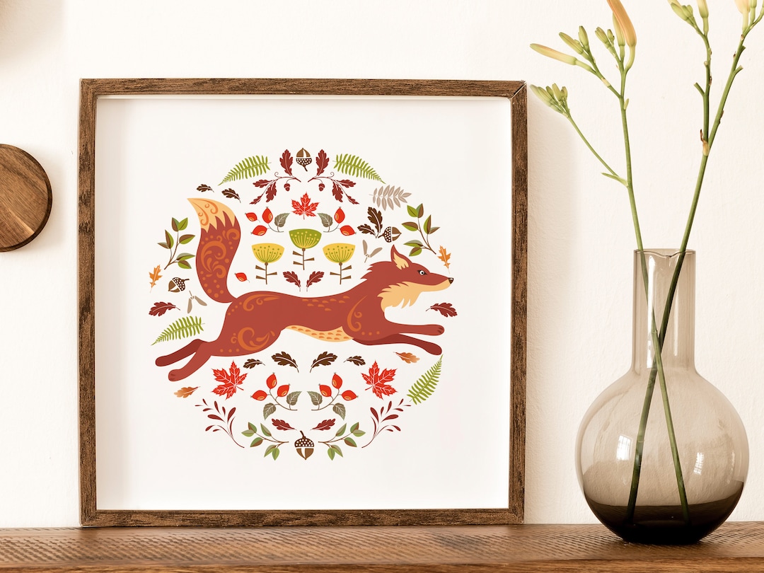 Fox Art Print | Wildlife Illustration | Fox Wall Art | Autumn Decor ...