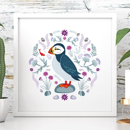 Puffin Print - Etsy