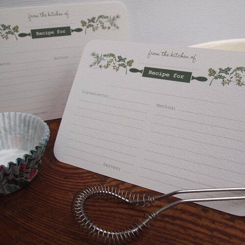 Herb Recipe Cards - Etsy