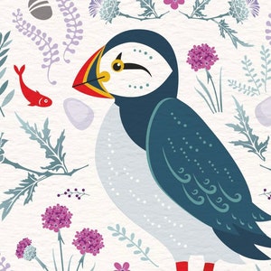Puffin Card Seabird Puffin Greetings Card Scandi Folk - Etsy
