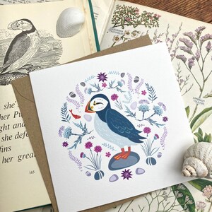 Puffin Card Seabird Puffin Greetings Card Scandi Folk - Etsy