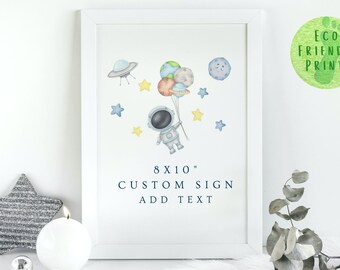Editable Custom Sign Space Birthday Sign Galaxy Birthday Outer Space ...