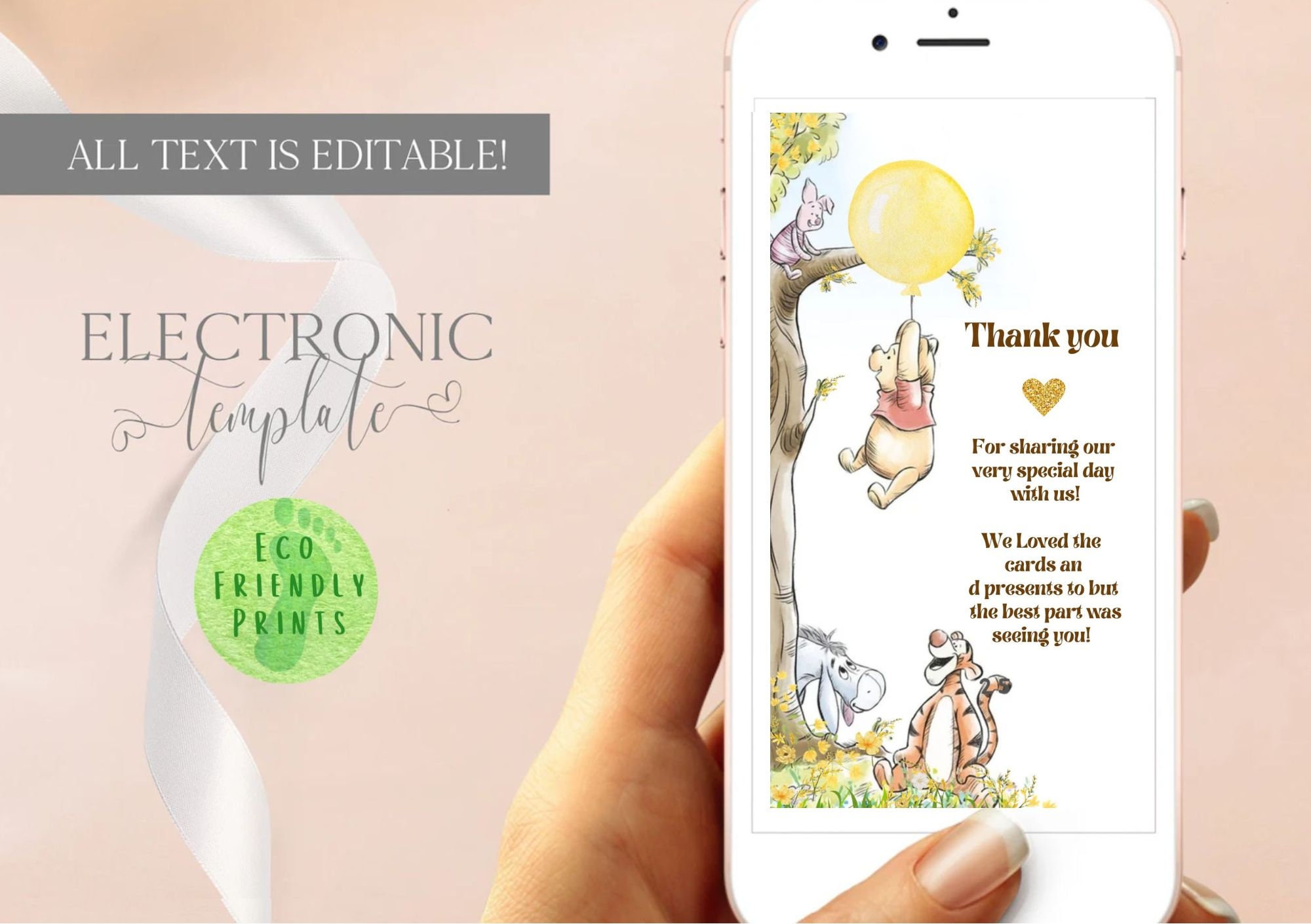 Editable Winnie the Pooh Welcome Sign Pooh Birthday Gender - Etsy