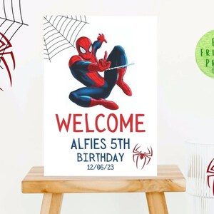 Spiderman Birthday Favor Tag Boy Superhero Party Decoration Thank You ...