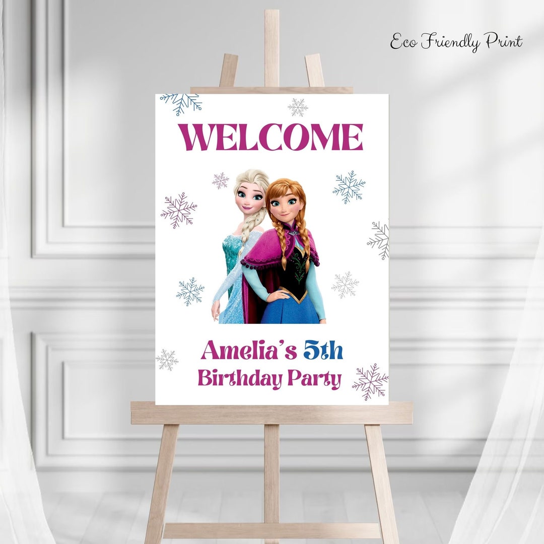 Editable Frozen Birthday Welcome Sign Girl Frozen Party Frozen Decor ...