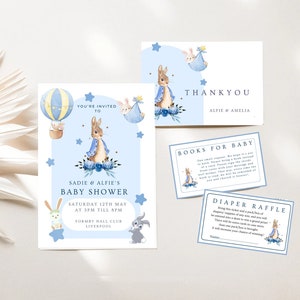 Peter Rabbit Baby Shower Invitation, Peter Rabbit Invitation, Baby ...