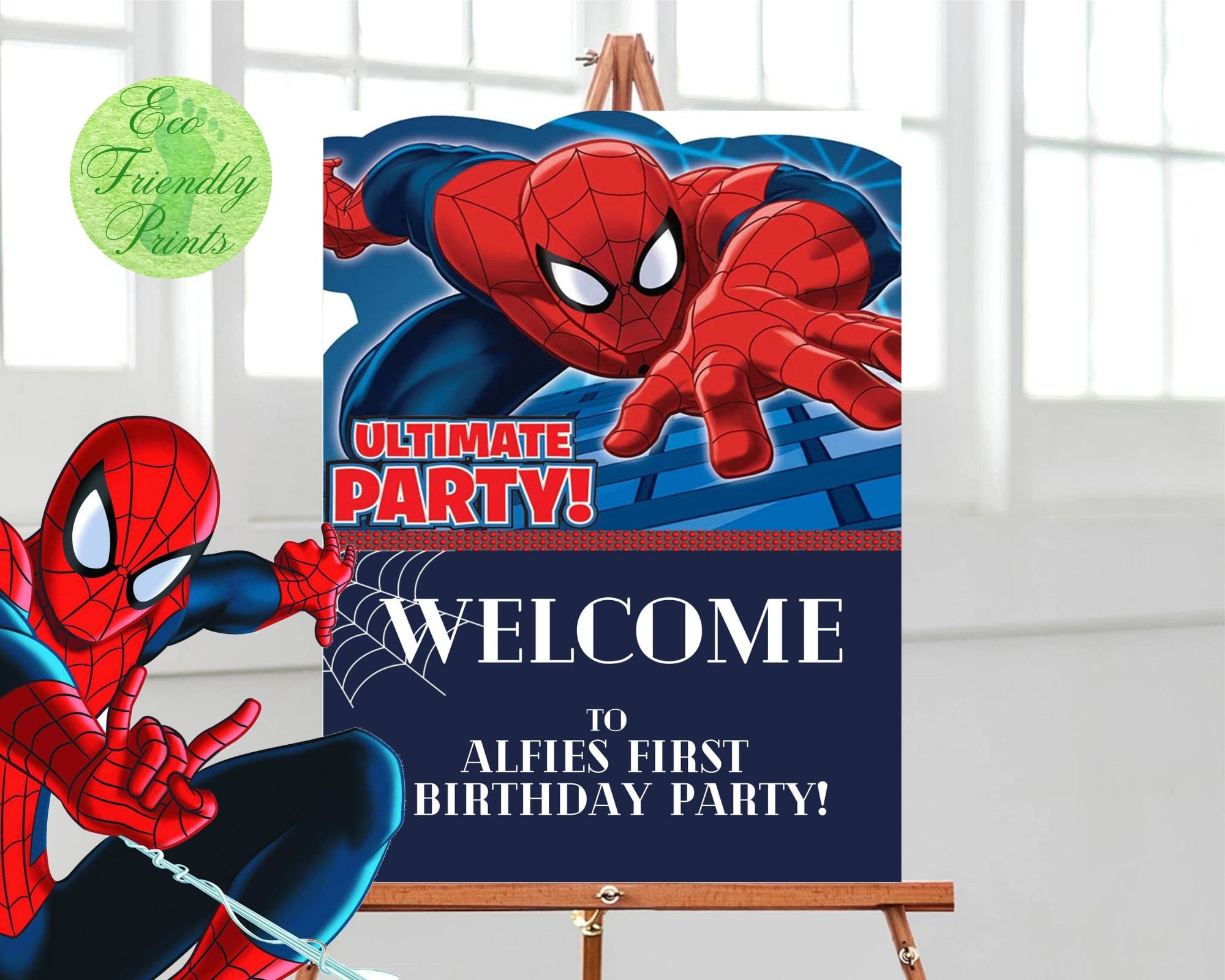 Editable Spiderman Birthday Welcome Sign Boy Spiderman Party Spiderman ...