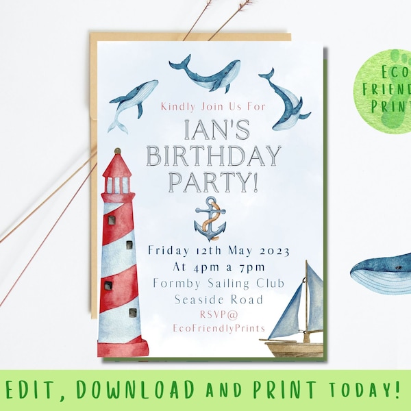 Nautical 60th Birthday Party Invitation - Etsy