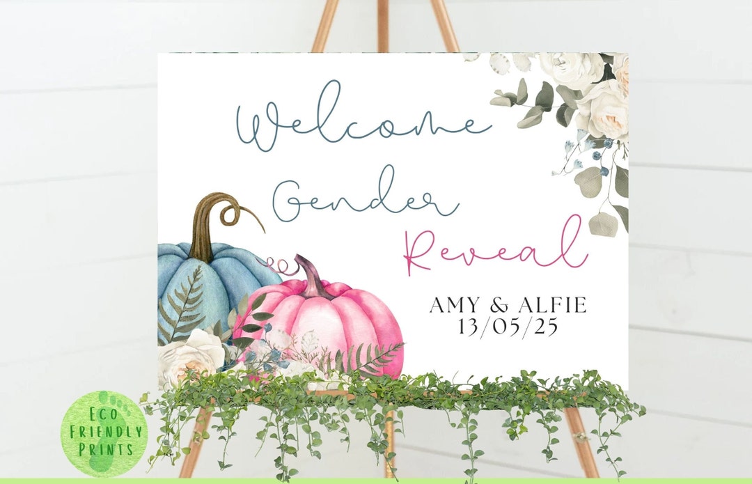 Editable Gender Reveal Welcome Sign Gender Reveal Party Decor Boy or ...
