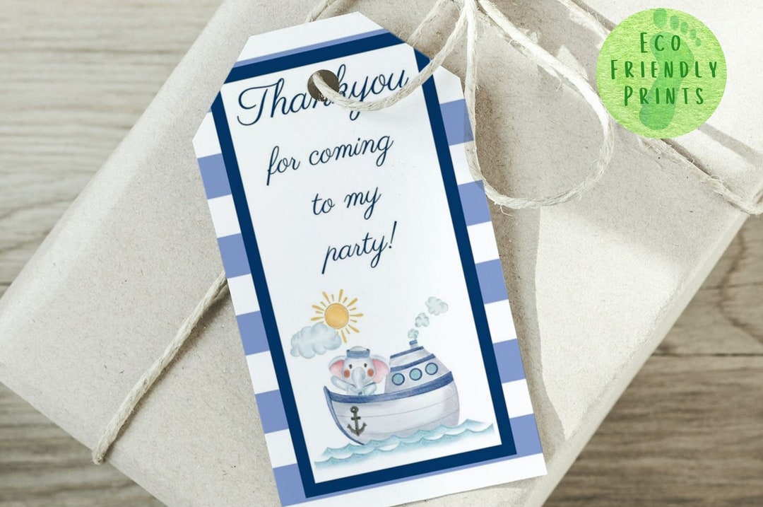 A Hoy Its A Boy Baby Shower Favor Tag Boy Sail Boat Party Decoration ...
