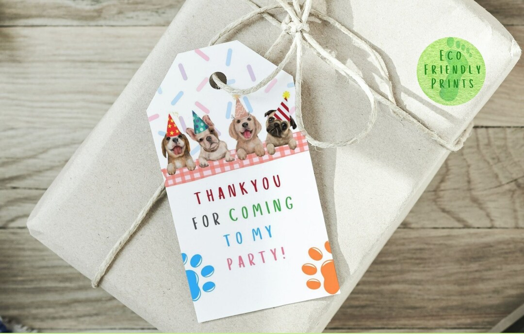 Editable Puppy Favor Tags Puppy Gift Tag Instant Download Puppy Dog ...