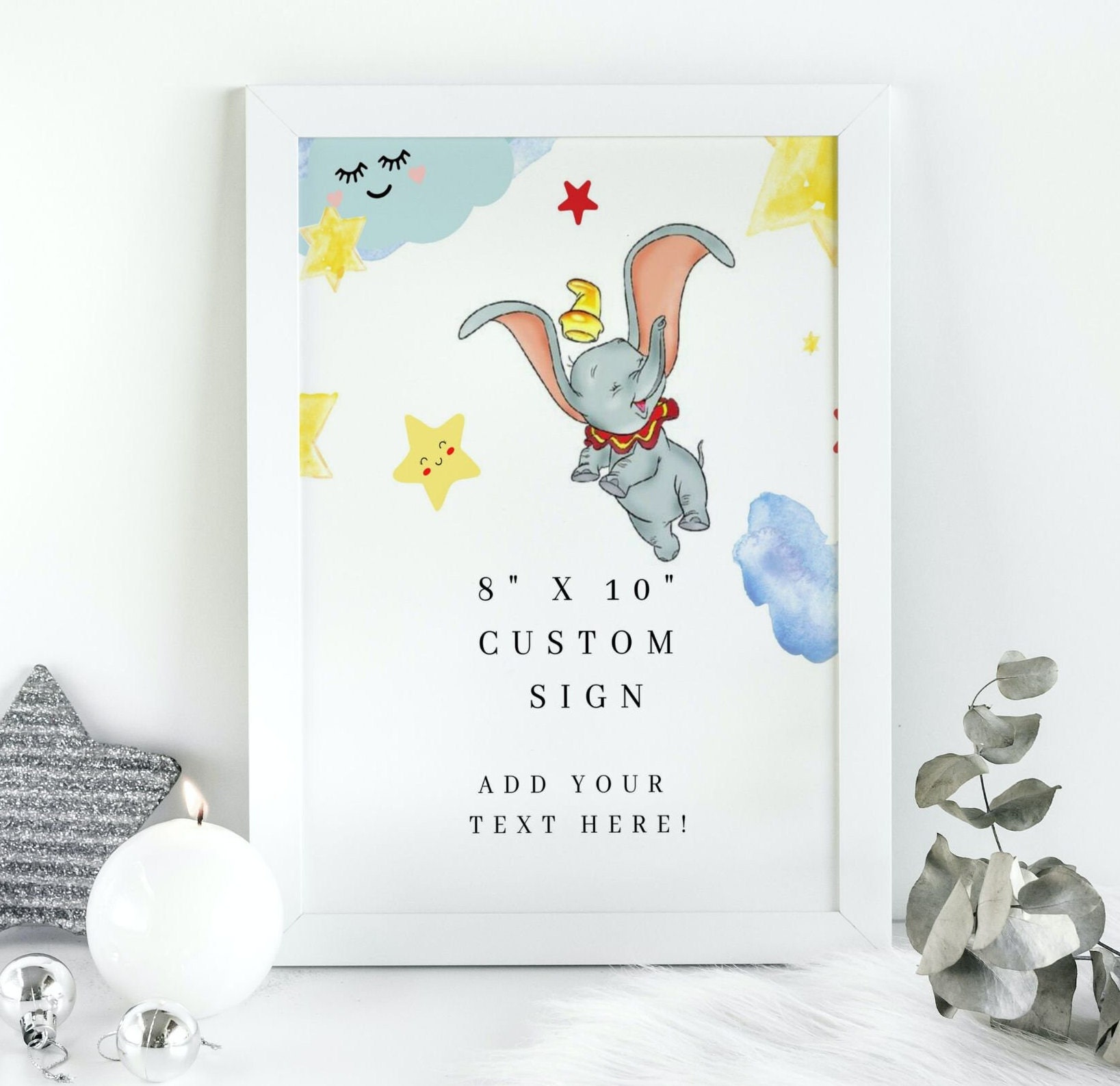 Dumbo Baby Shower Sign Template: Editable Printable (8x10") #FD - Etsy