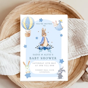 Peter Rabbit Baby Shower Invitation, Peter Rabbit Invitation, Baby ...