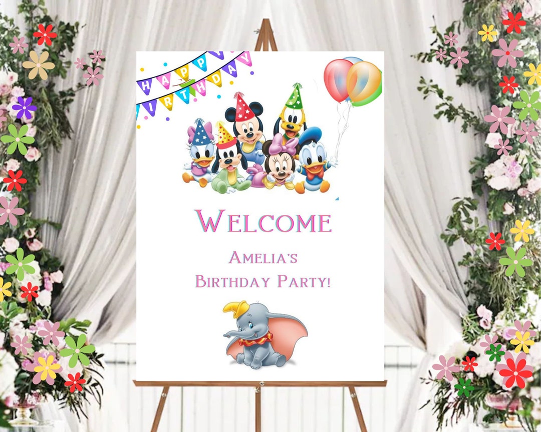 Editable Mickey Birthday Welcome Sign Boy Mickey Party Mickey Decor ...