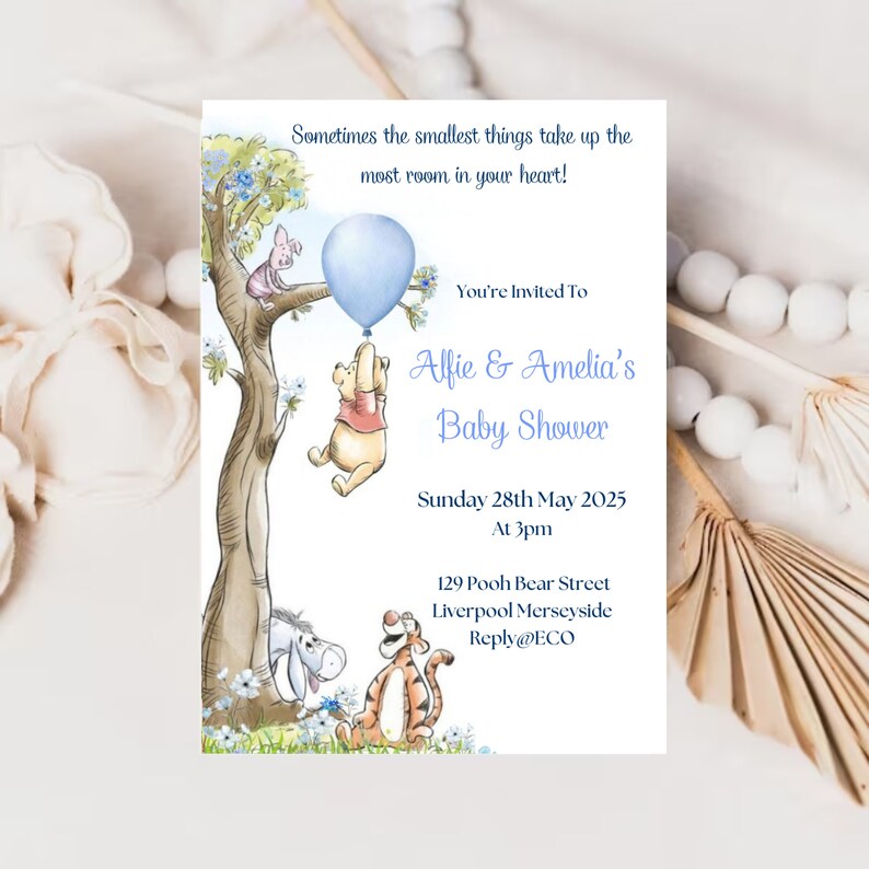 Winnie the Pooh Baby Shower Invitation Bundle (digital) #PBB - Etsy