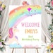 Unicorn Birthday Welcome Sign Printable Magical Unicorn Sign - Etsy