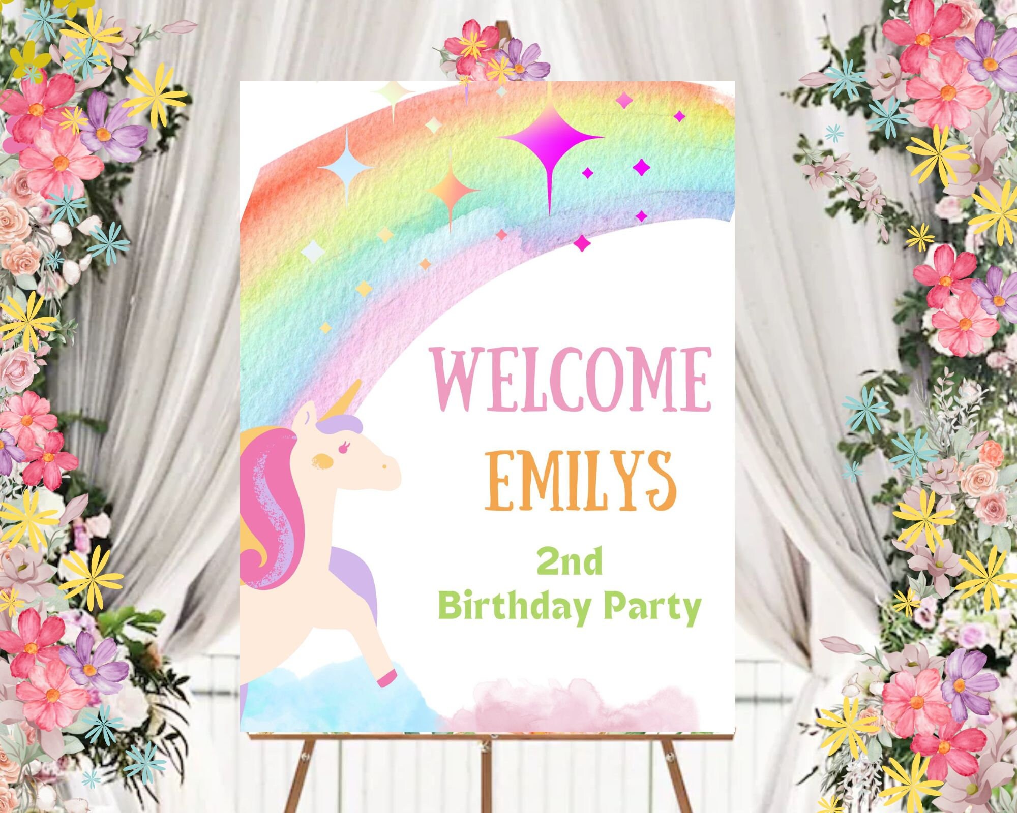 Unicorn Birthday Welcome Sign Printable Magical Unicorn Sign - Etsy
