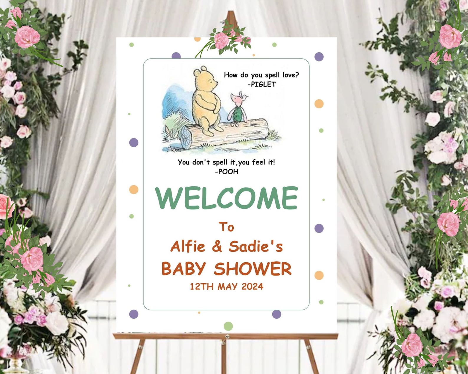 Winnie the Pooh & Friends Baby Shower Welcome Sign Template Winnie Pooh ...