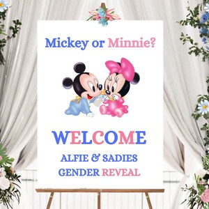 Editable Mickey Mouse Gender Reveal Invitation Gender Neutral - Etsy