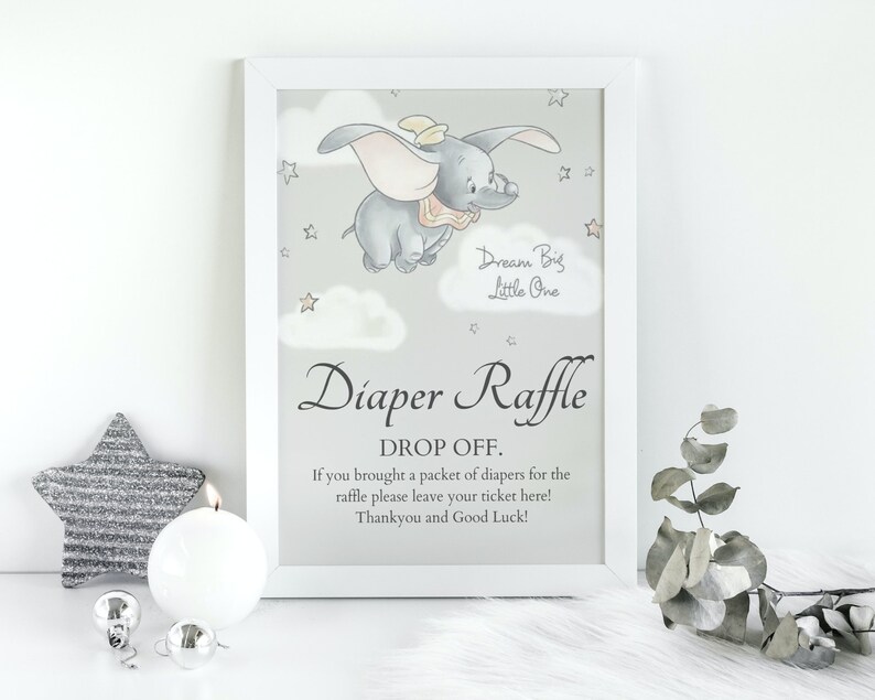 Dumbo Baby Shower Sign: Books for Baby, Editable Template (digital ...
