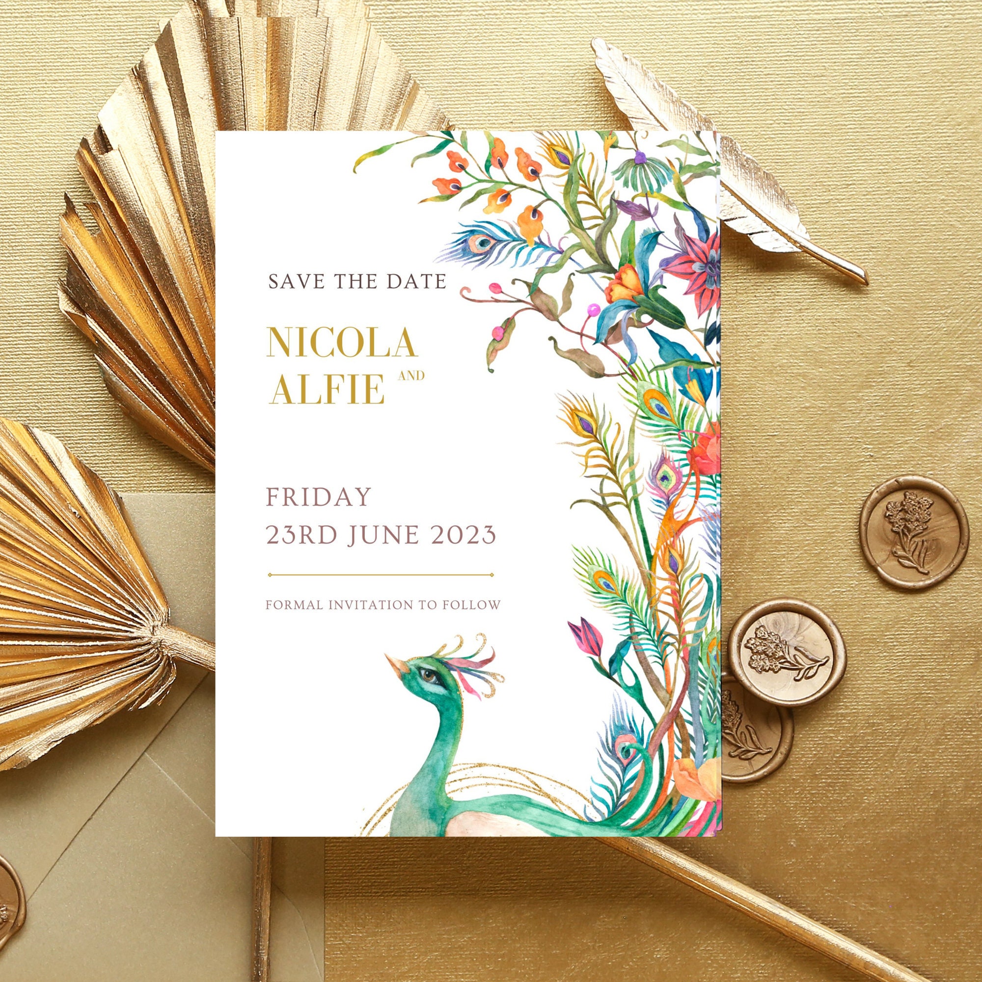 Peacock Invitation Template