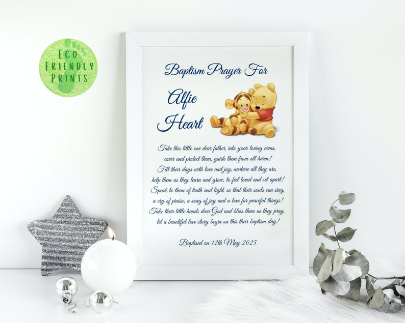 Pooh Bear Christening Poem Keepsake Personalised Christening Poem Gift ...