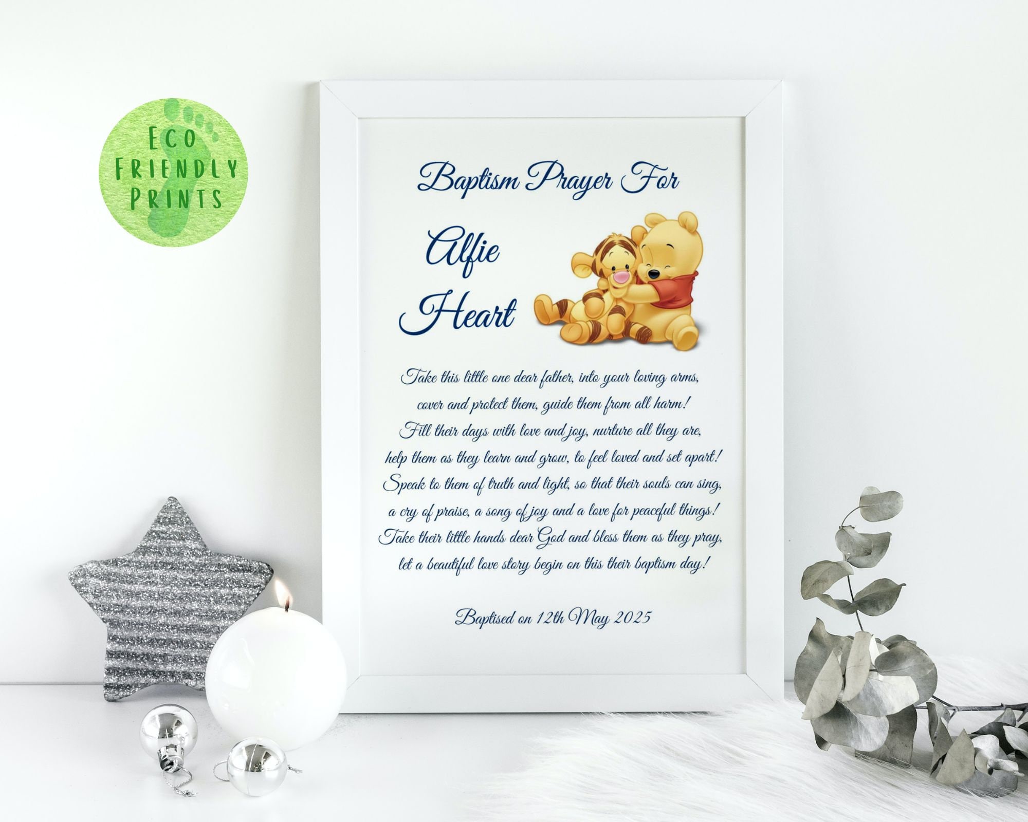 Pooh Bear Christening Poem Keepsake Personalised Christening Poem Gift ...