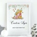 Pink Pooh Bear Custom Sign Template, Baby Girl Baby Shower Editable ...