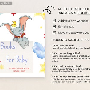 Dumbo Books for Baby & Diaper Raffle Card Inserts, Dumbo Card Inserts ...