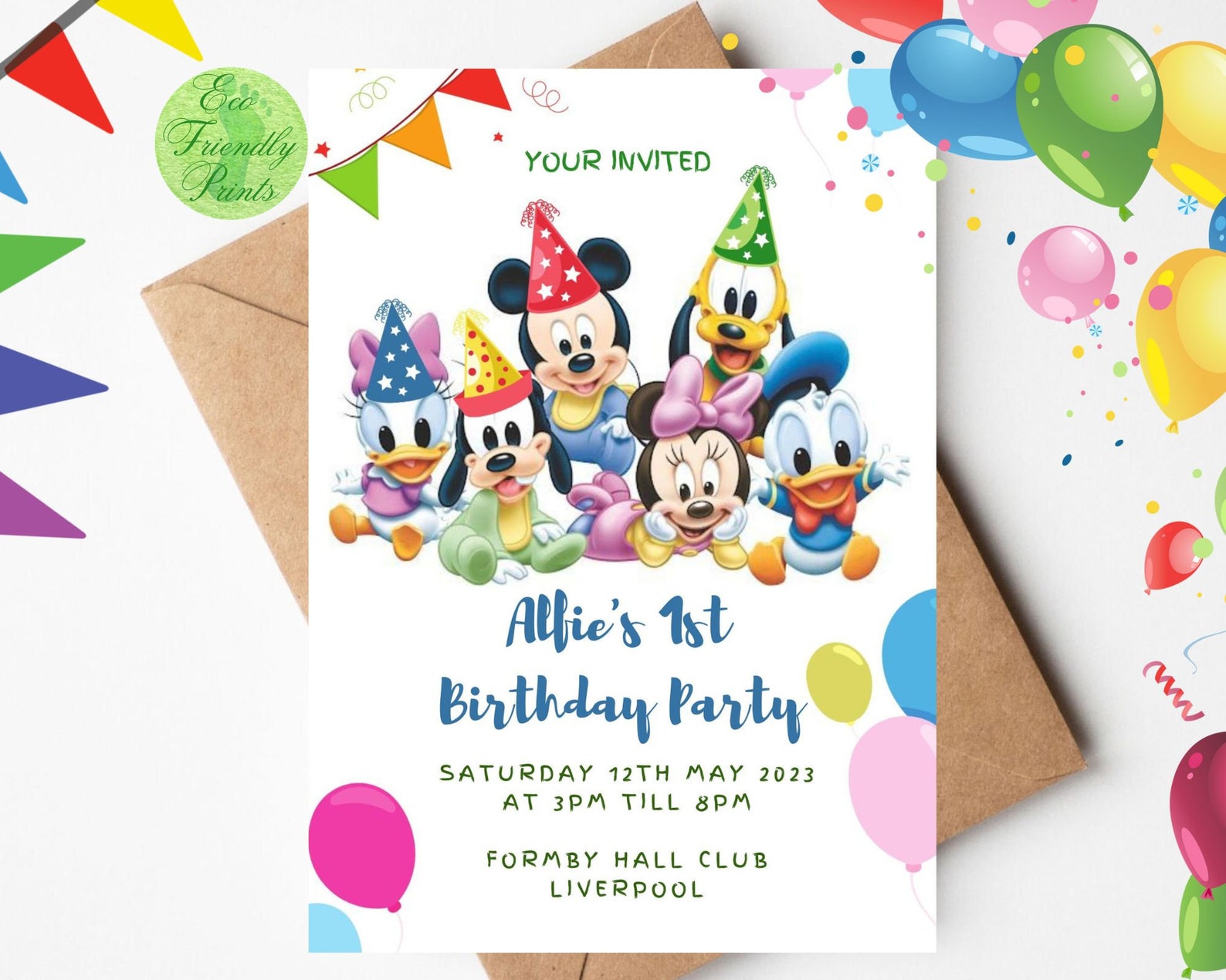 Editable Mickey Mouse Birthday Party Invitation Gender Neutral - Etsy
