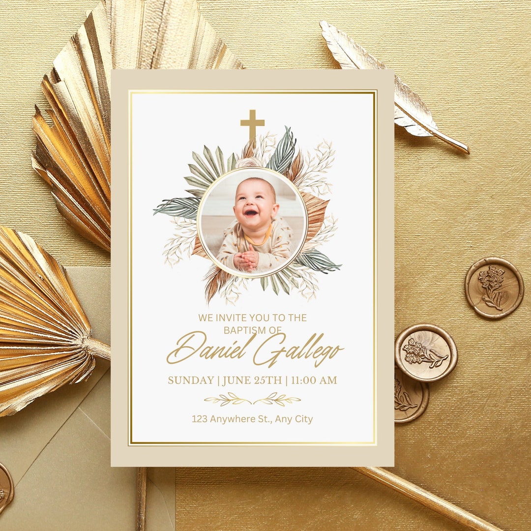 Editable Christening Invitation Boy or Girl Template to DOWNLOAD ...