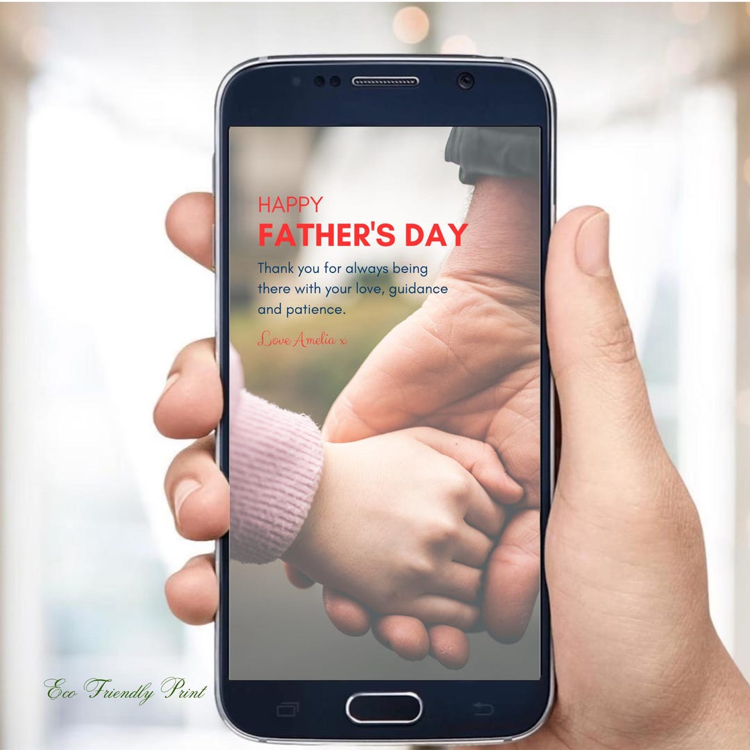 Electronic Father's Day Card Template Modern Father's Day E-card With ...