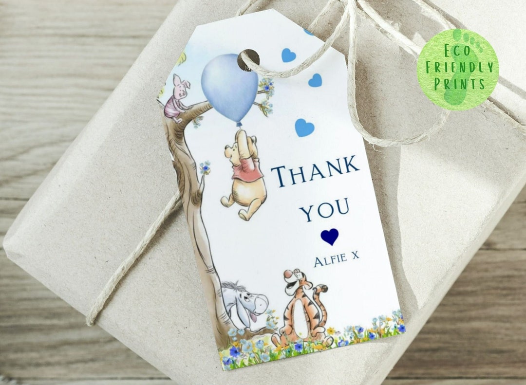 Editable Winnie the Pooh Favor Tags: Boy Baby Shower, Printable ...