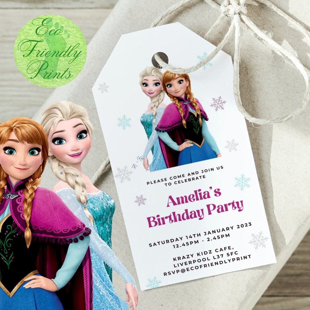Editable Frozen Favor Tags Frozen Gift Tag Instant Download Frozen ...