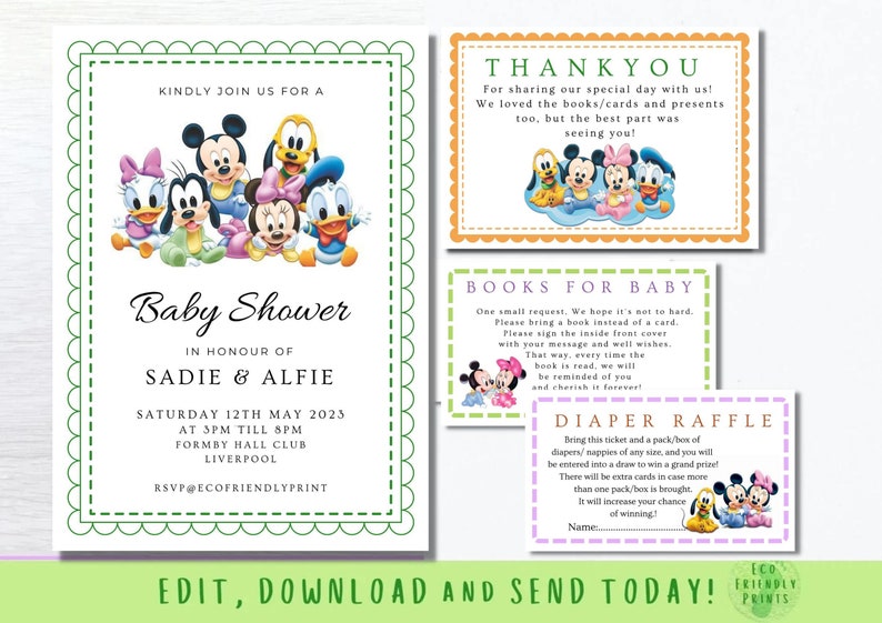 Editable Mickey Mouse Invitation Gender Neutral Mickey Mouse - Etsy