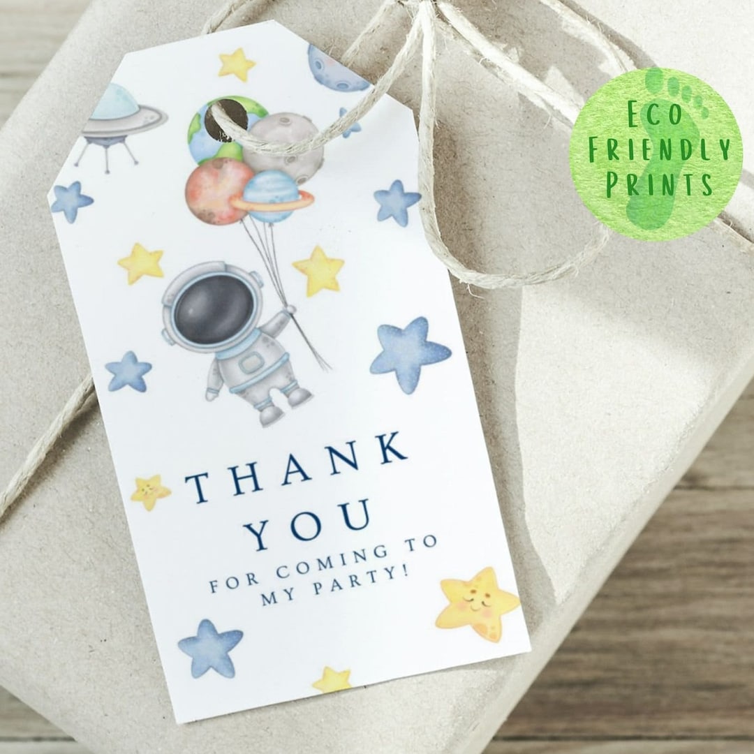 Editable Outer Space Favor Tags Space Birthday Thank You Label Galaxy ...