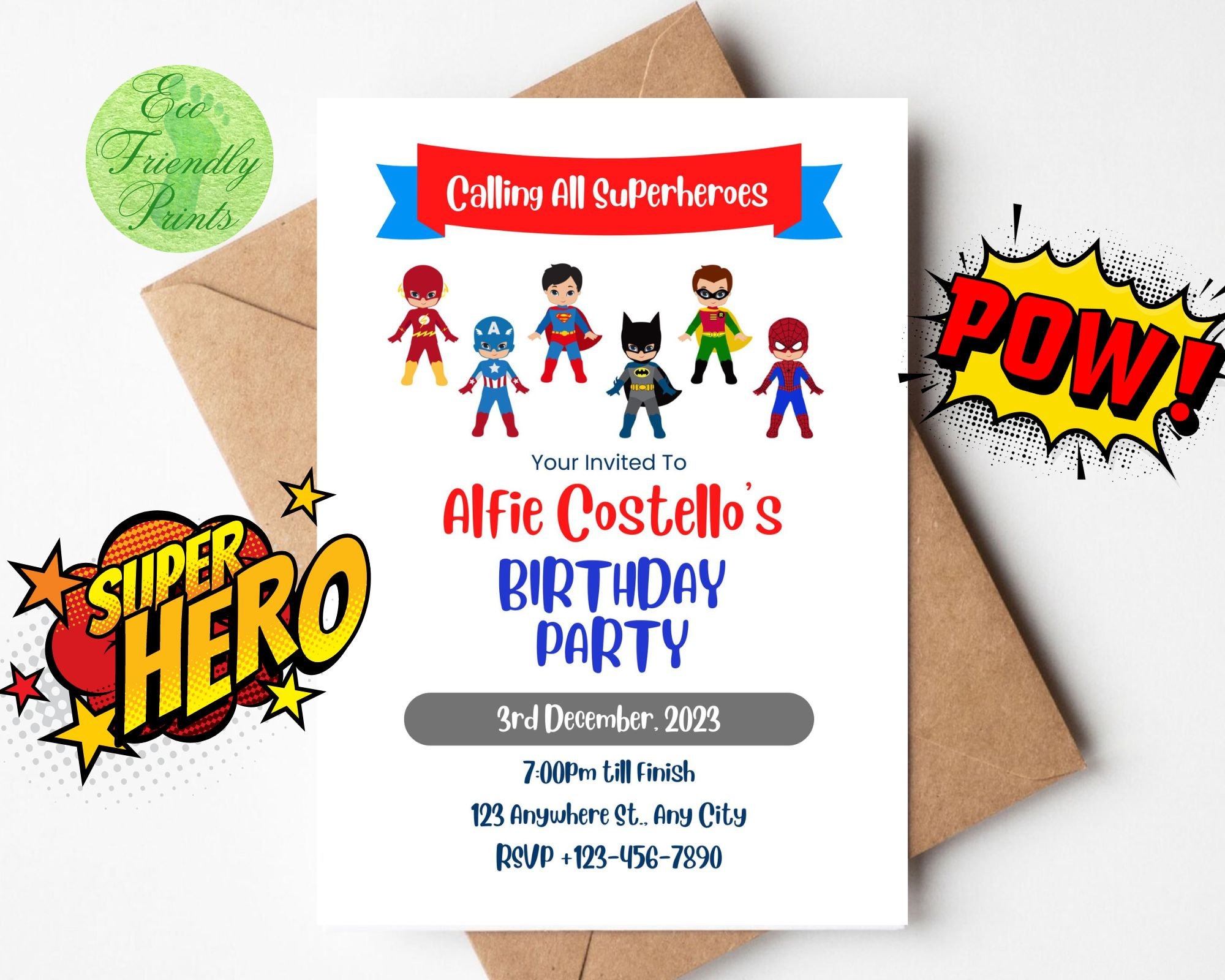 Editable Superhero Food Labels Superhero Folding Buffet Cards - Etsy