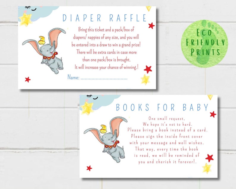 Dumbo Thank You Card: Printable Flat or Folded Note (INSTANT DOWNLOAD ...