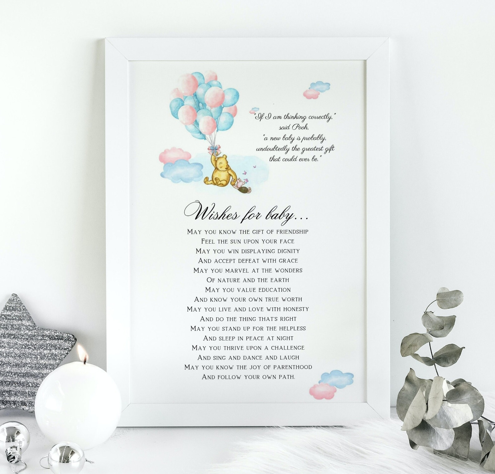 Pooh Bear Gender Reveal Poem Keepsake Personalised Gender - Etsy