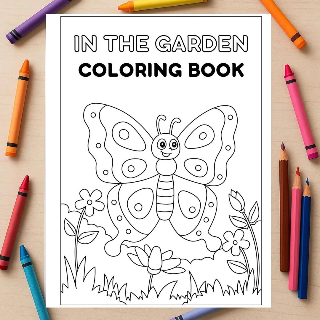 Garden Coloring Pages: Kids Printable Activity Book (digital Download ...