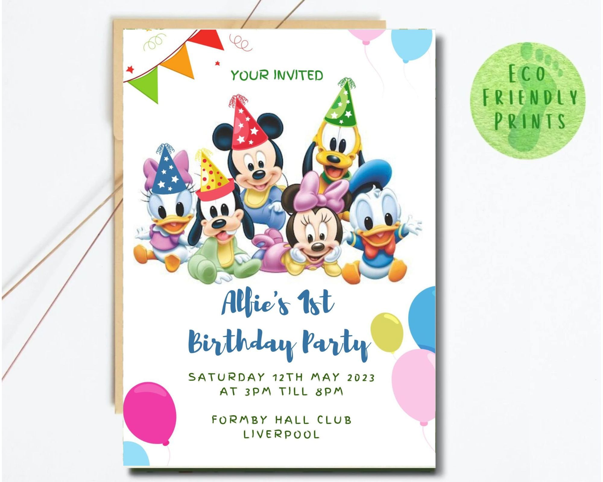 Editable Mickey Mouse Birthday Party Invitation Gender Neutral - Etsy