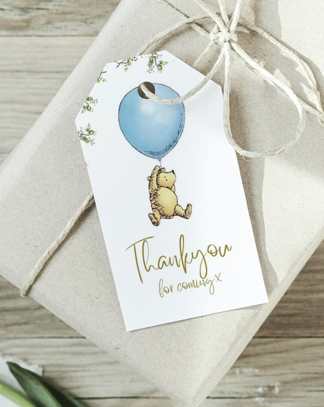Winnie the Pooh Baby Shower Favor Tag Boy Pooh Bear Baby Shower Party ...